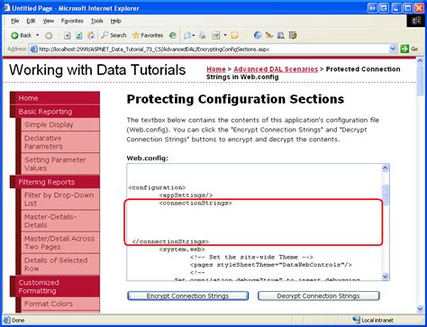 Protecting Connection Strings And Other Configuration Information C