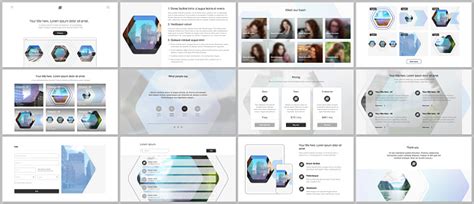 웹 사이트 디자인 프리젠 테이션 포트폴리오를위한 벡터 템플릿 프레젠테이션 슬라이드 전단지 전단지 브로셔 커버 보고서 템플릿