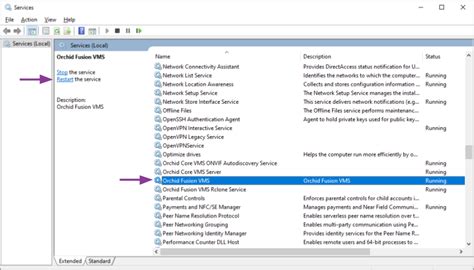 How To Manage The Orchid Fusion VMS Services In Windows Orchid Fusion VMS Installation Guide
