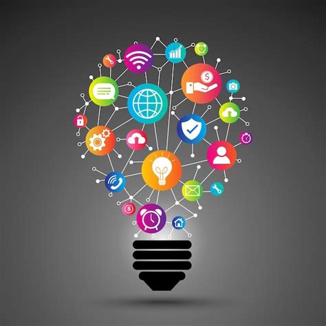 Premium Vector Light Bulb Colorful Icon Education And School Concept