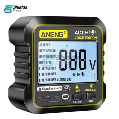 Ac10 Ac10 Power Wiring Tester Digital Voltage Ground Wire Leakage Socket Tester 16 05