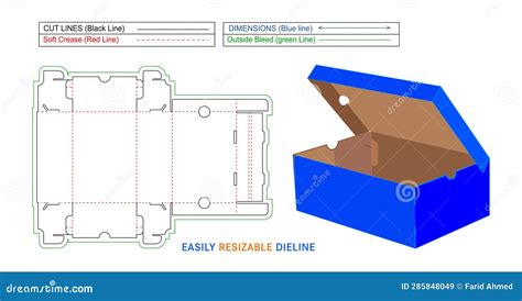 Dieline And Box Dieline Die Cut Cardboard Box Dieline Box Die Line Die Line Dieline