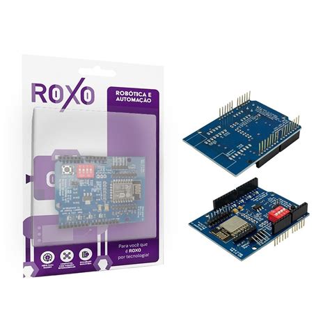 módulo esp8266 esp12e shield wifi roxo kabum