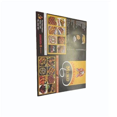 Multicolor Printed Menu Paper Pamphlet At Rs 0 40 Piece In New Delhi Id 2851765014391