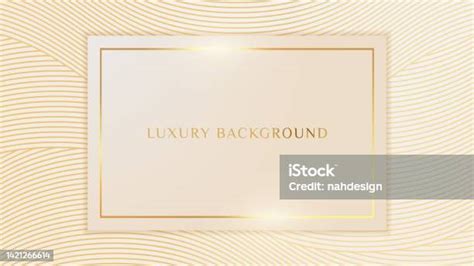 황금빛 선 요소와 3d 종이 컷을 가진 추상적인 호화로운 밝은 갈색 배경 0명에 대한 스톡 벡터 아트 및 기타 이미지 0명 3차원 형태 갈색 Istock