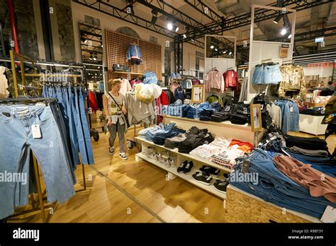 SAINT PETERSBURG, RUSSIA - CIRCA AUGUST, 2017: Bershka store at Galeria ...
