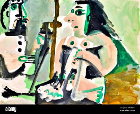 The Painter And His Model 1964 Painting By Artist Picasso Pablo