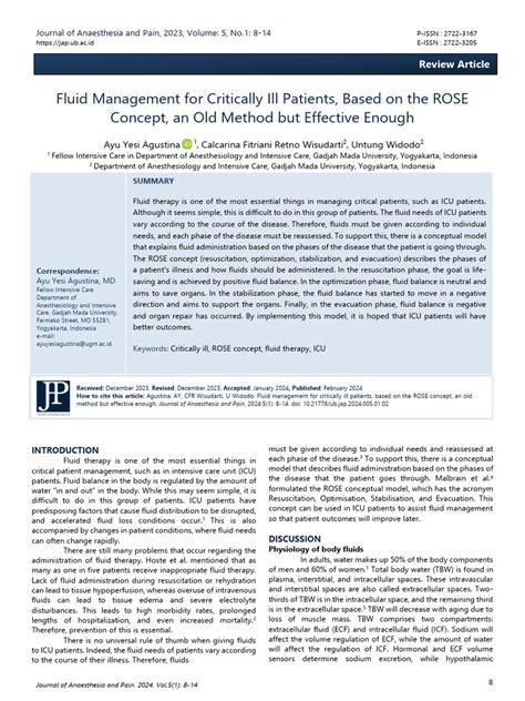 Fluid Management For Critically Ill Patient Download Free Pdf Sepsis Shock Circulatory