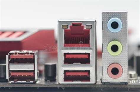 Closeup Back IO Panel Connectors Computer Motherboard Stock Photo Image Of Panel Input 182359562