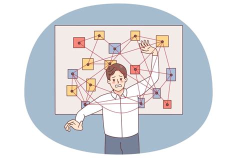 Man Solves Complex Mathematical Problems Vector Image