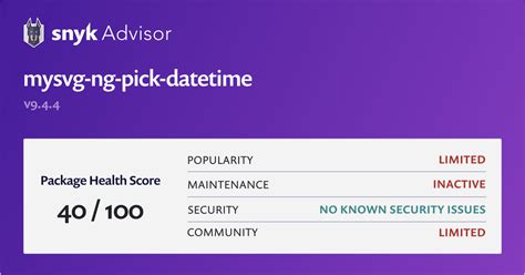 Mysvg Ng Pick Datetime Npm Package Health Analysis Snyk