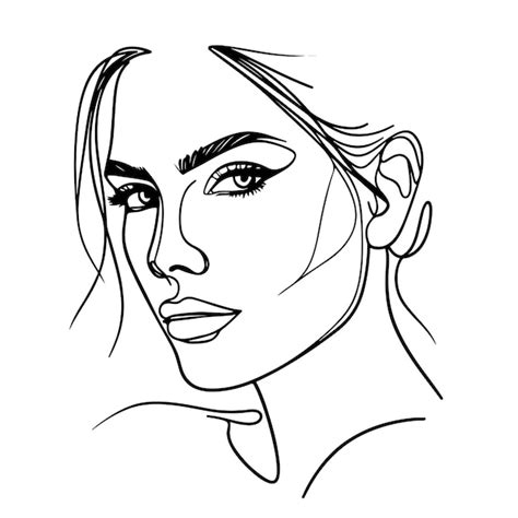 Premium Vector Beautiful Women Face Line Illustration