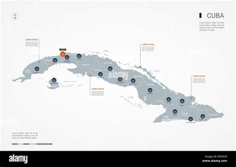 Cuba Map With Borders Cities Capital And Administrative Divisions