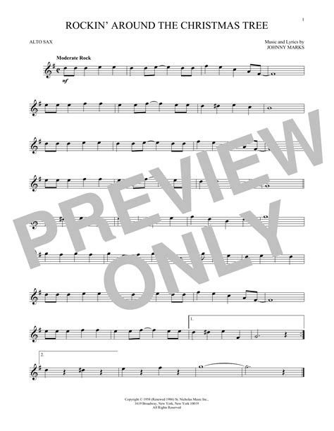 Rockin Around The Christmas Tree By Johnny Marks Sheet Music For Alto