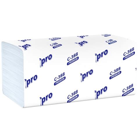 Полотенца бумажные Protissue V сложения 3 х слойная вторичная целлюлоза С388