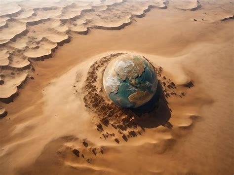 Premium Ai Image A Desolate Discoloured Planet Earth Illuminated By A