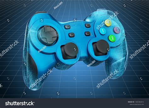 Visualization 3d Cad Model Gamepad Blueprint Stock Illustration