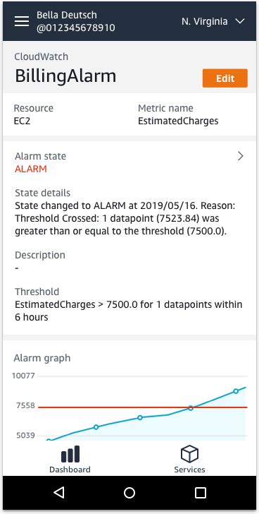 AWS Console Mobile Application Amazon Web Services