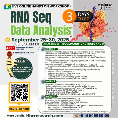 𝙎𝙏𝘼𝙍𝙏𝙄𝙉𝙂 𝙄𝙉 3 𝘿𝘼𝙔𝙎 𝙍𝙀𝙂𝙄𝙎𝙏𝙀𝙍 𝙉𝙊𝙒 📢 Dont Miss Out Learn Comprehensive Rna Seq Data Analysis