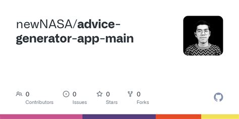 GitHub NewNASA Advice Generator App Main