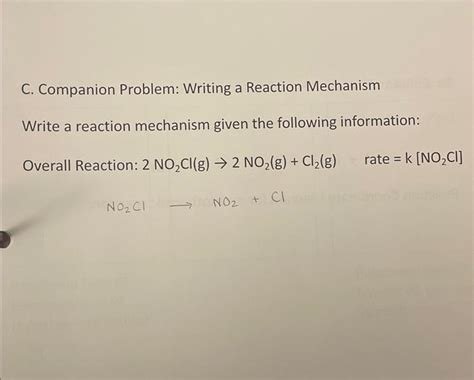 Solved C Companion Problem Writing A Reaction Mechanism Chegg Com