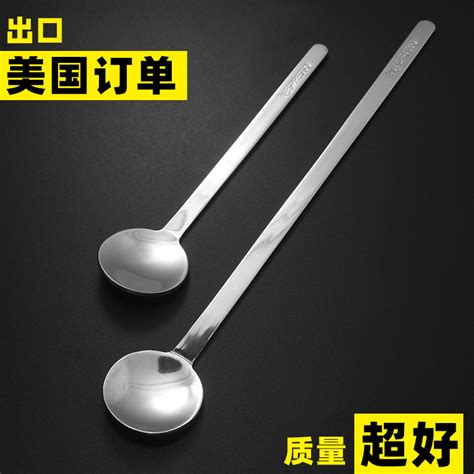 304不锈钢长柄搅拌勺一大一小调料加长咖啡勺子创意甜品蜂蜜勺 虎窝淘