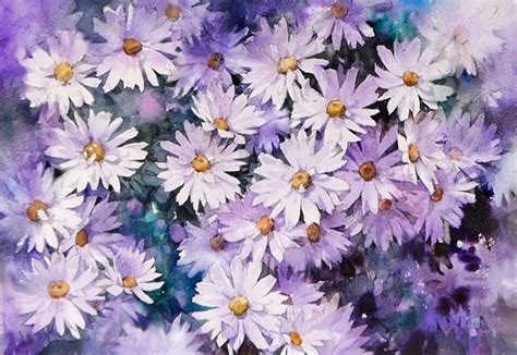 Namil Art Flower Watercolor Purple Song Sketch And Color Mixing Namil Art 꽃 풍경 수채화 보라색 노래