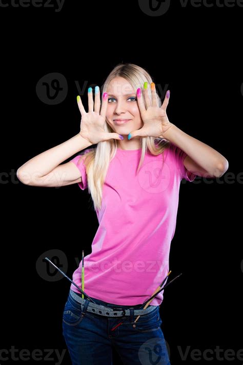 Pretty Smiling Blond Woman Stock Photo At Vecteezy