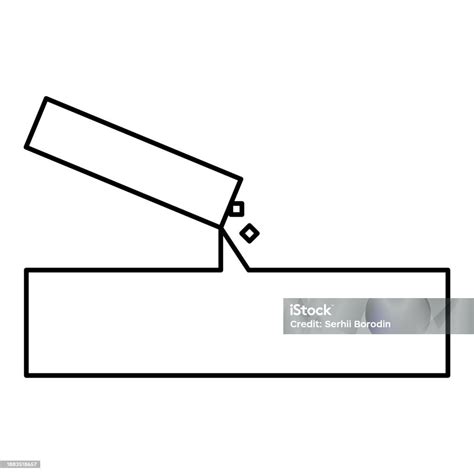 콘크리트는 주조 윤곽선 선 아이콘 검은 색 벡터 일러스트 레이 션 이미지 얇은 평면 스타일 붓습니다 건물의 층에 대한 스톡 벡터 아트 및 기타 이미지 Istock