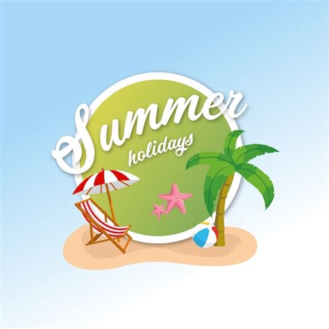 여름 방학 일러스트 프리미엄 벡터