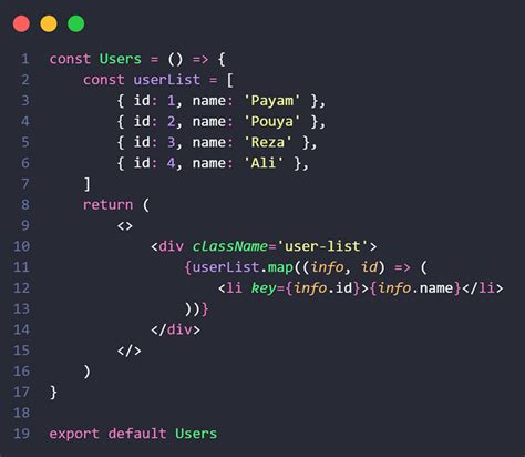 آموزش استفاده از متد Map در Reactjs آموزش طراحی و برنامه نویسی وب