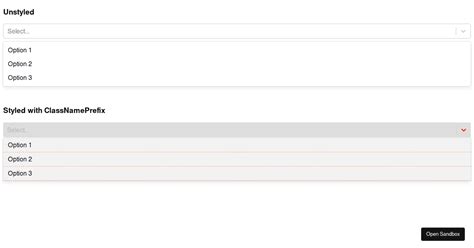 React Select Classnameprefix Styling Codesandbox