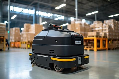 Premium Ai Image Agv Automated Guided Vehicle In Warehouse Logistic