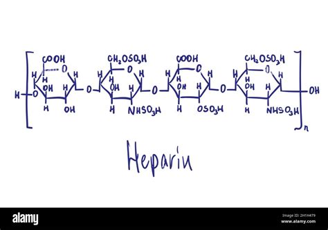 Heparin Chemical Structure Vector Illustration Hand Drawn Stock Vector