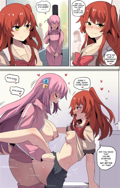 Rule 34 1futa 1girls Big Breasts Bocchi The Rock Bottomless Breasts Clothed Clothing Comic