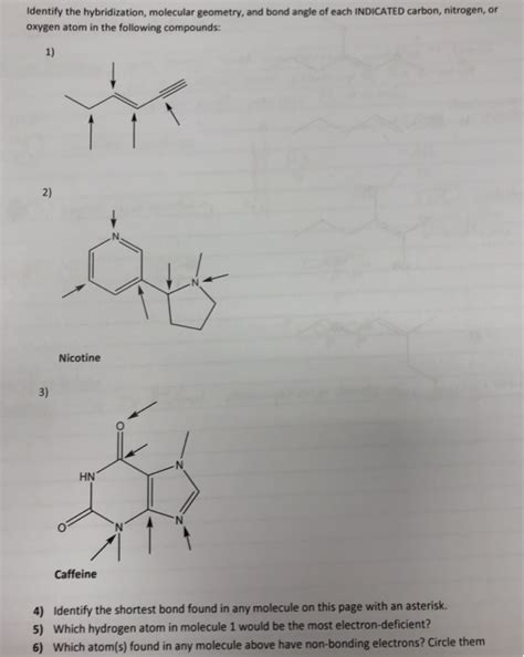Solved Identify The Hybridization Molecular Geometry And