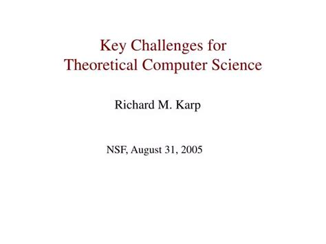 Ppt Key Challenges For Theoretical Computer Science Powerpoint