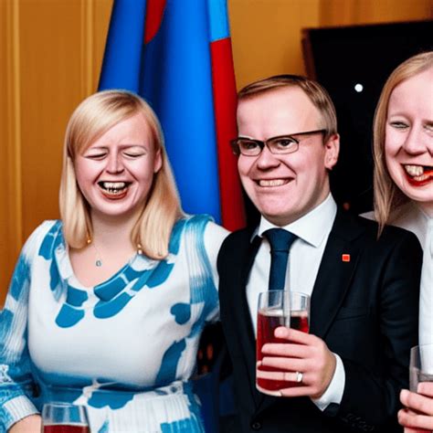Sanna Finland Prime Minister Partying Graphic Creative Fabrica