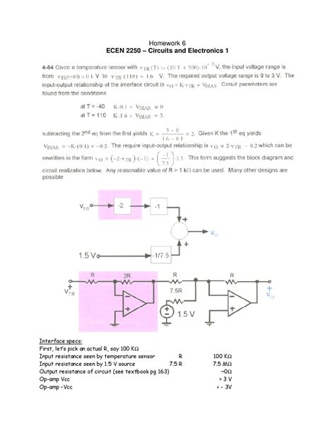 Practice Homework 6 Introduction To Circuits And Electronics Ecen 2250 Docsity