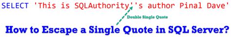 How To Escape A Single Quote In Sql Server Interview Question Of The