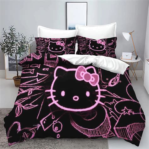 Ol Kitty Cama Colcha Capa Set Decora O Do Quarto Ultra Macio E Confort