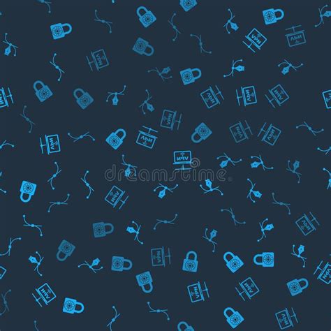 Set Safe Combination Lock Wheel Bezier Curve Vpn Computer Network And On Seamless Pattern