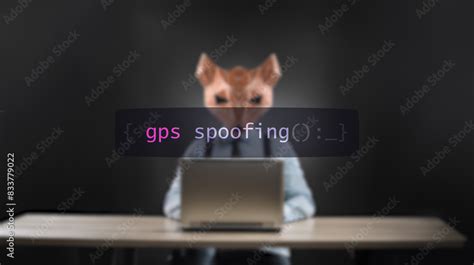 Cybersecurity Concept Gps Spoofing On Foreground Screen Hacker