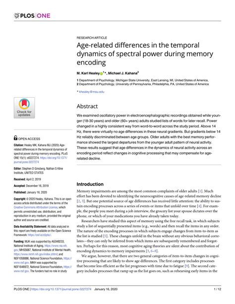 Pdf Age Related Differences In The Temporal Dynamics Of Spectral