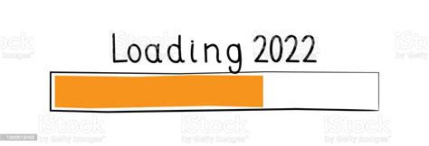 낙서 스타일로 그려진 2022 새해 로딩 바 기호 겨울 방학 곧 그래픽 디자인을위한 연말 로드 바 버튼 벡터 새해에 대한 스톡 벡터 아트 및 기타 이미지 Istock