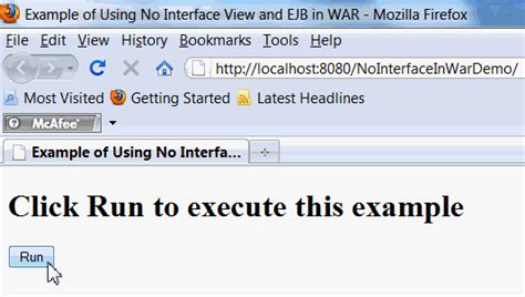 Creating A No Interface View Session Bean And Packaging In A War File