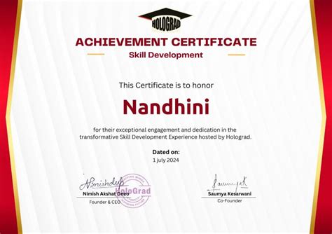 nandhini gupta on linkedin grateful to share this certificate by holograd
