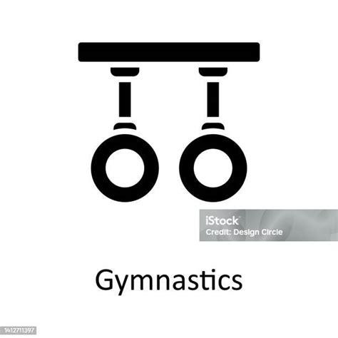 체조 벡터 솔리드 아이콘 디자인 일러스트레이션 흰색 배경 Eps 10 파일에 기타 기호 Championship에 대한 스톡 벡터 아트 및 기타 이미지