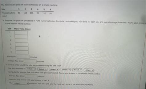 Solved The Following Sex Jobs Are To Be Scheduled On A Chegg Com