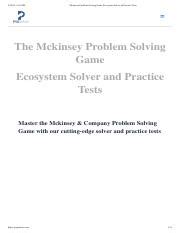 Master The Mckinsey Problem Solving Game Ecosystem Solver Course Hero
